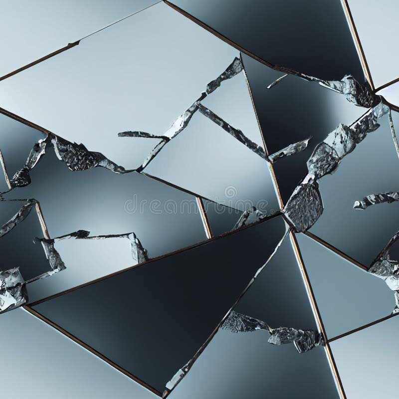 Seamless 3D Illustration of a Broken Mirror Stock Illustration ...