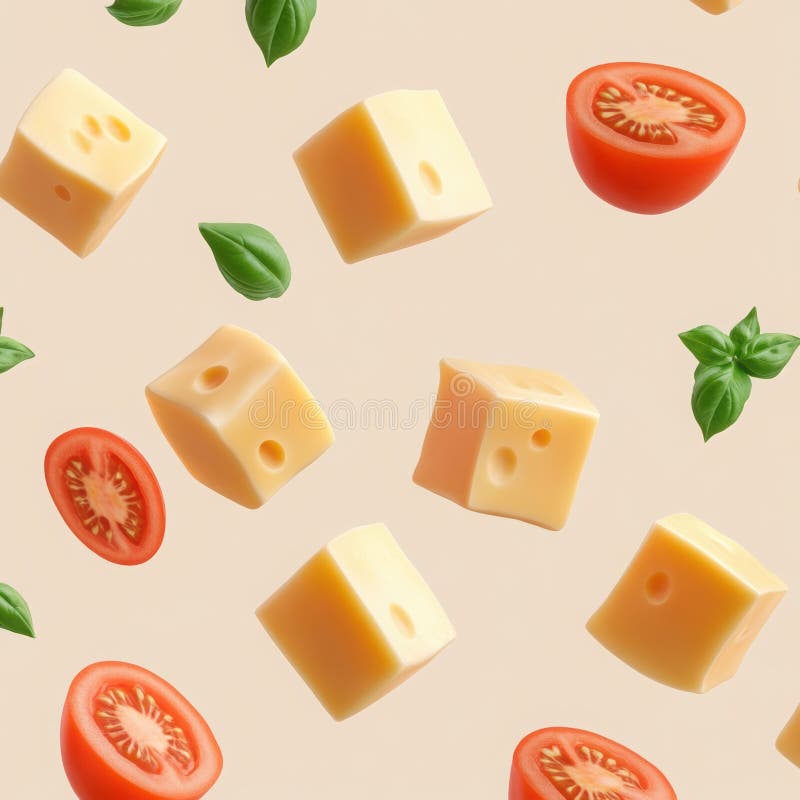 A Seamless 3d Illustration Playful Cheese Pattern Featuring Cheese ...