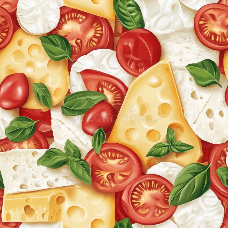 A Seamless 3d Illustration Playful Cheese Pattern Featuring Cheese ...