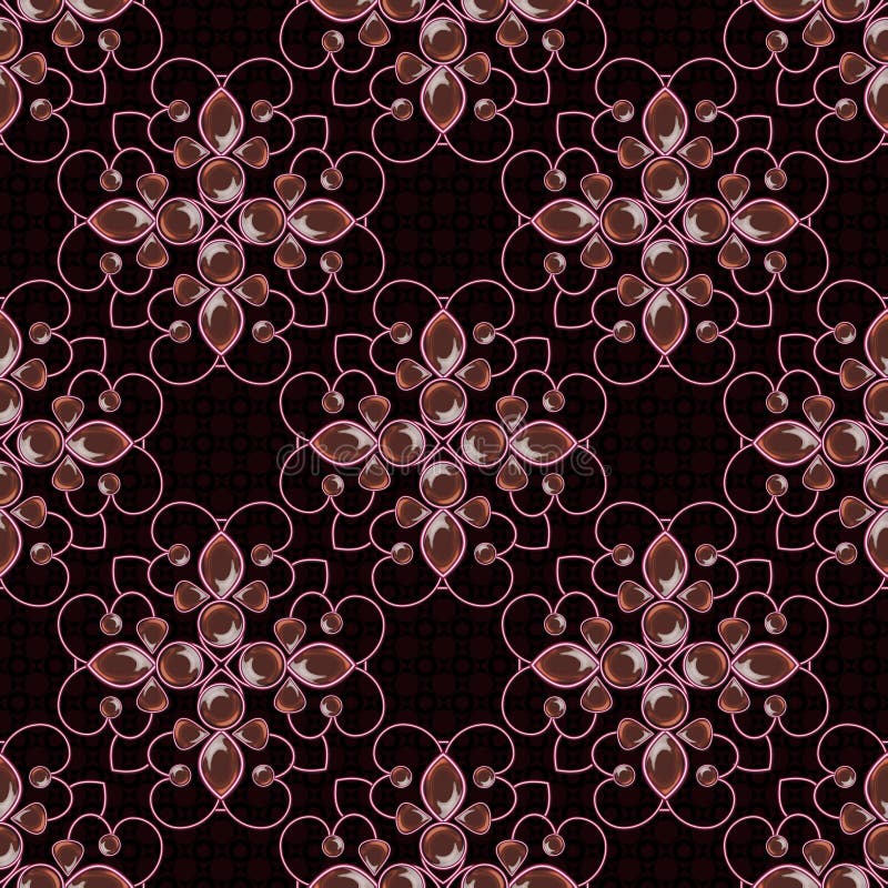 Seamless Pattern with Glass Element. Dark Background with Glass ...