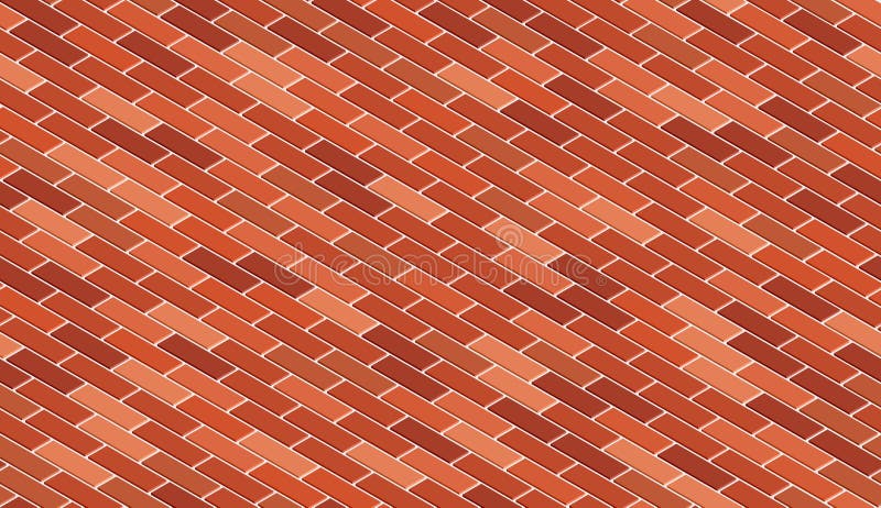 Seamless 3D Pattern of Brown Pavement Tile. Isometric Red Brick Wall ...