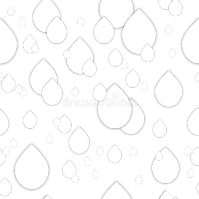 Seamless 3d Pattern. Paper Water Drops and Soft Shadow. White ...
