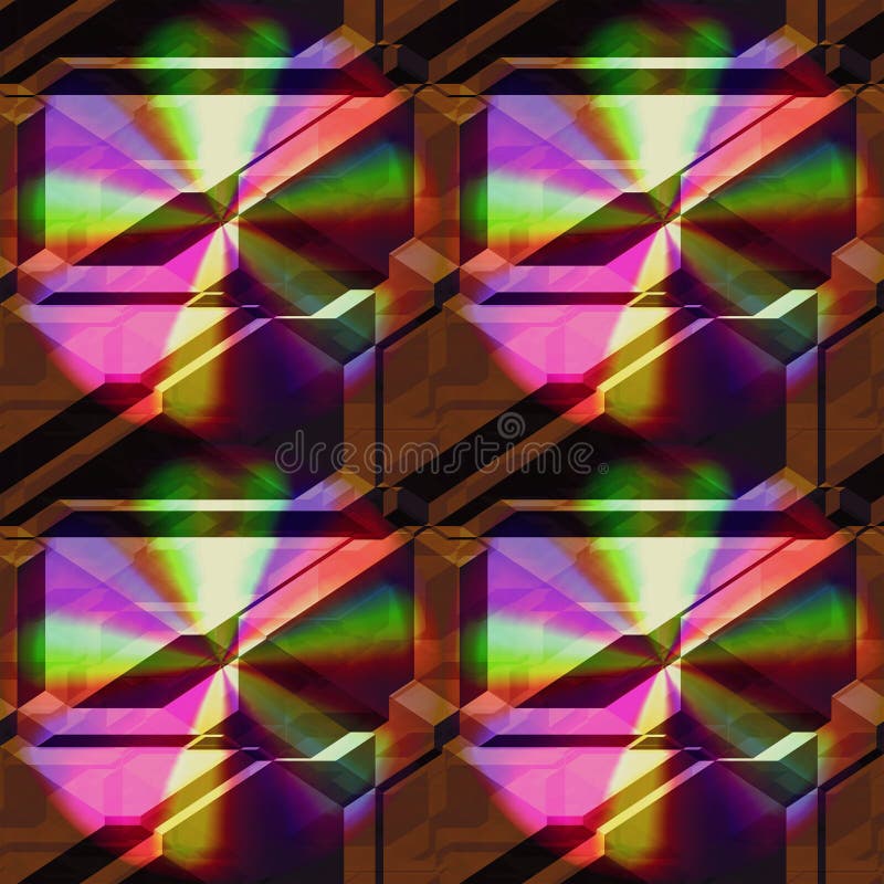 Seamless 3d Pattern of Pyramidal Blocks with Spectral Rays Stock ...