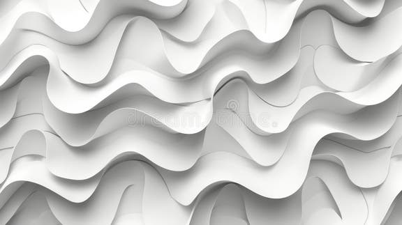Seamless 3D Pattern, White Wavy Surface, Abstract Minimalist Background, Modern Parametric ...
