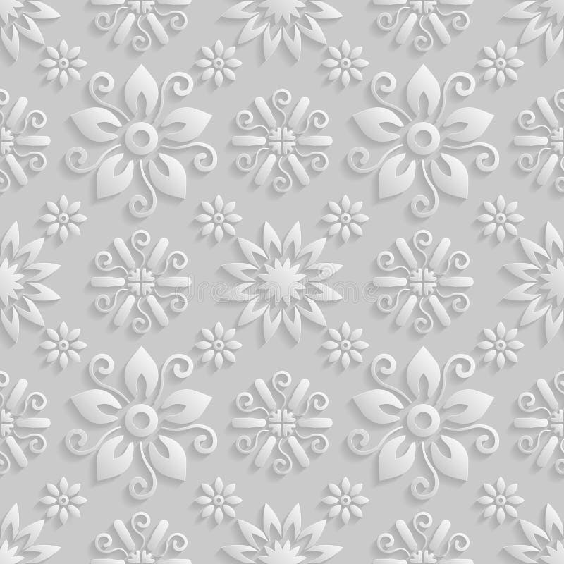Seamless White Floral Pattern Stock Illustrations – 448,009 Seamless ...