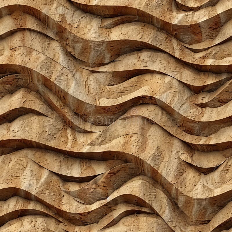 Seamless 3D Wood Wave Pattern, Carving Texture, Abstract Background ...