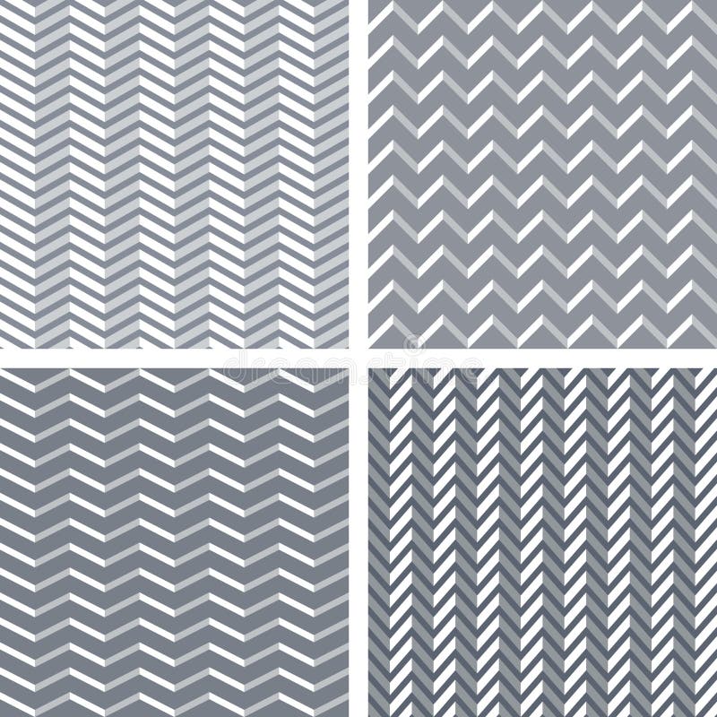 Seamless 3d Zigzag Patterns Set. Stock Vector - Illustration of sample ...