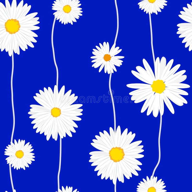 Seamless Daisies Vector Pattern Stock Vector - Illustration of decor ...