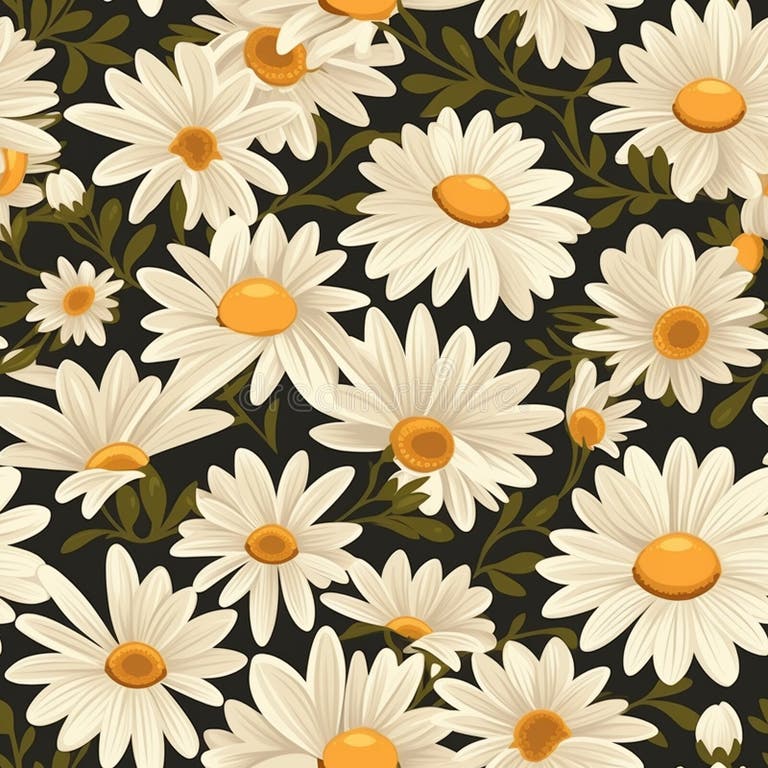 Seamless Daisy Backdrop for Eye-catching Design Stock Illustration ...