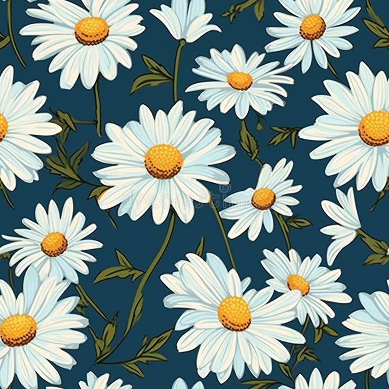 Seamless Daisy Backdrop for Eye-catching Design Stock Illustration ...