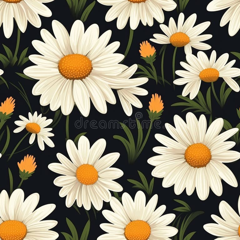 Seamless Daisy Backdrop for Eye-catching Design Stock Illustration ...