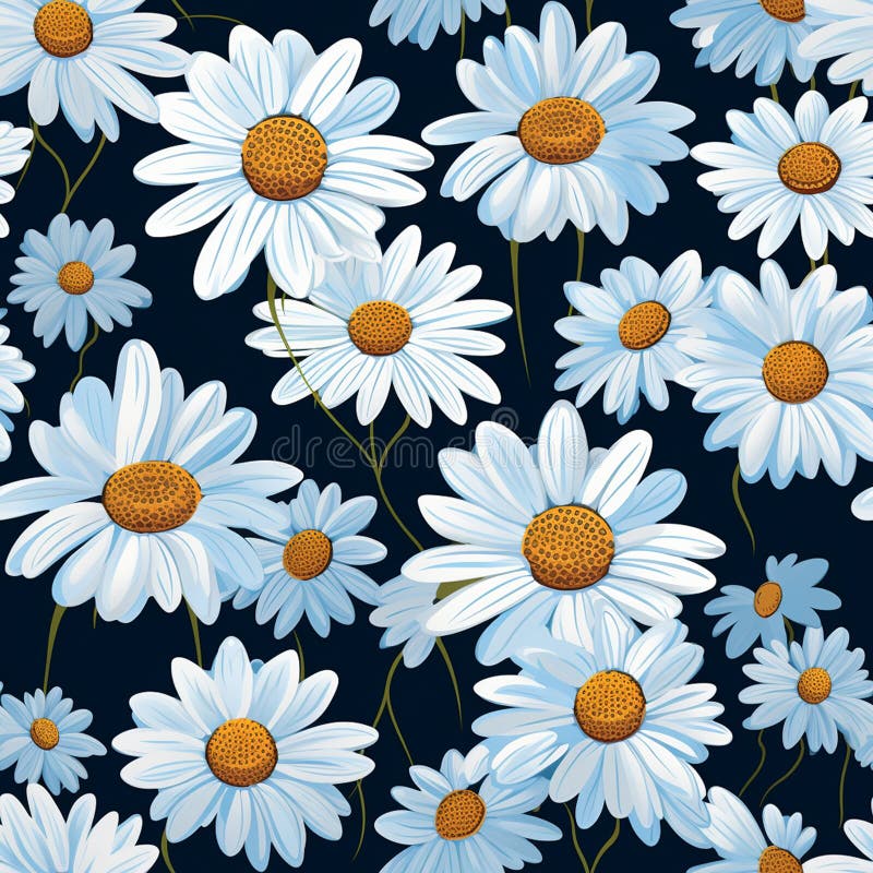 Seamless Daisy Backdrop for Eye-catching Design Stock Illustration ...
