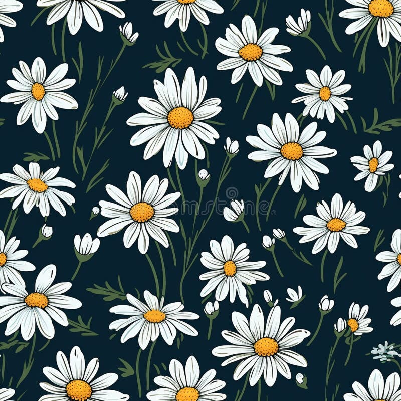 Seamless Daisy Banner for Social Media Banner Stock Illustration ...