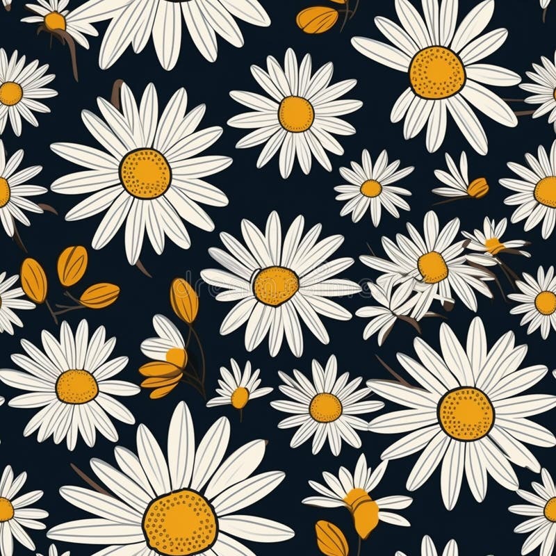 Seamless Daisy Body Painting Design for Unique Art Stock Illustration ...