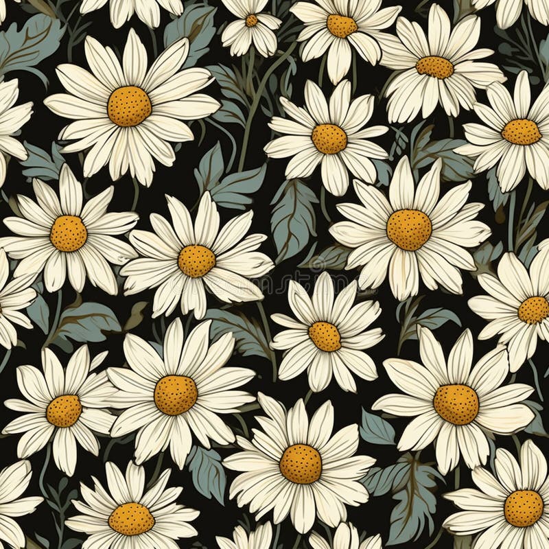 Seamless Daisy Book Cover Design for Elegant Book Stock Illustration ...