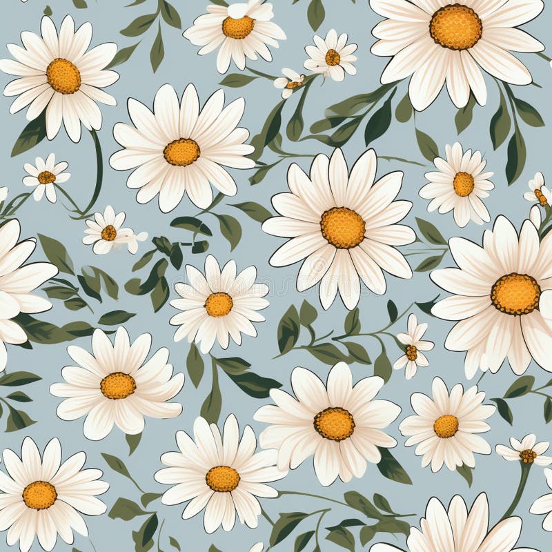 Seamless Daisy Fabric for Fabric Print Stock Illustration ...