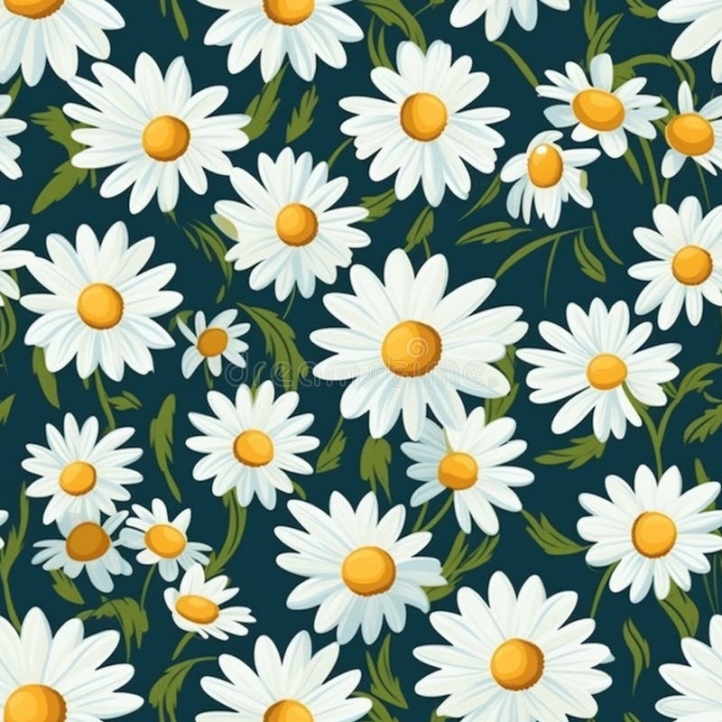 Seamless Daisy Fabric for Fabric Print Stock Illustration ...