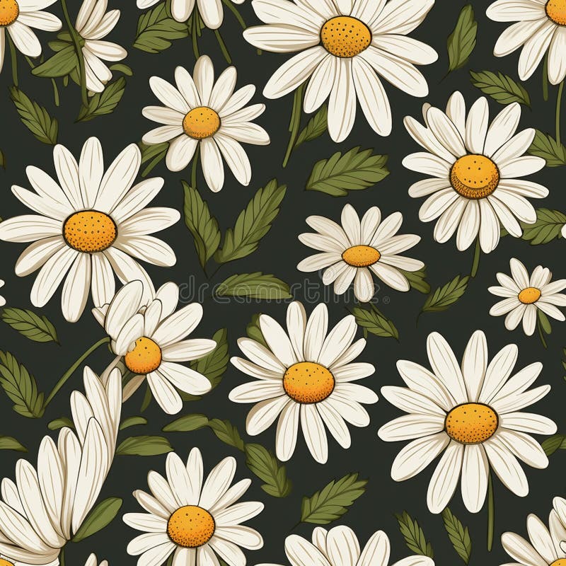 Seamless Daisy Fabric for Fabric Print Stock Illustration ...