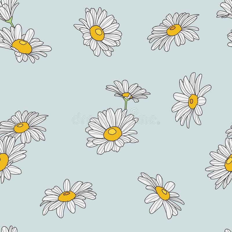 Seamless Daisy Flower Design Stock Vector - Illustration of wrappings ...