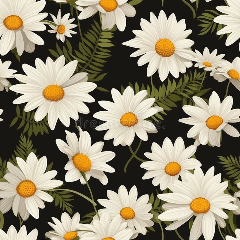 Seamless Daisy Mural for Wallpaper Mural Stock Illustration ...