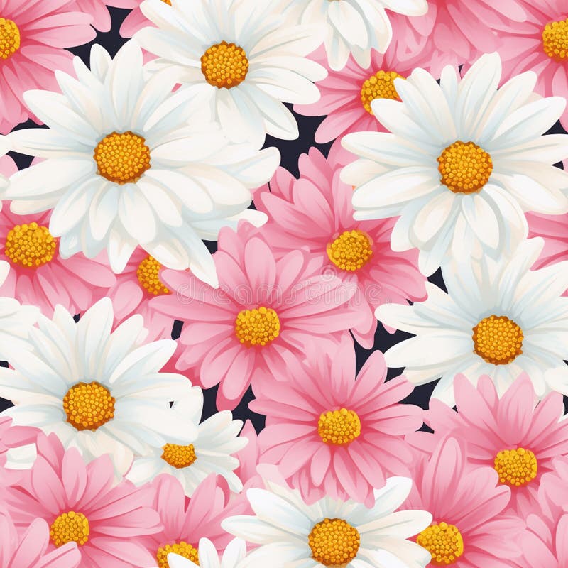 Seamless Daisy Mural for Wallpaper Mural Stock Illustration ...