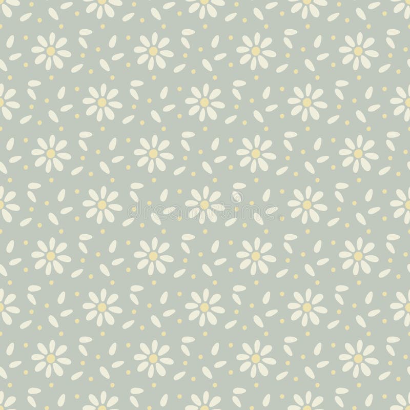 Seamless Daisy Pattern and Background Vector Illustration Stock Vector ...