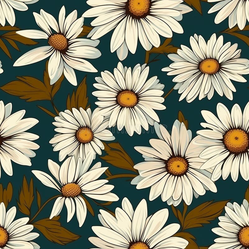 Seamless Daisy Pattern for Body Painting Design Stock Illustration ...