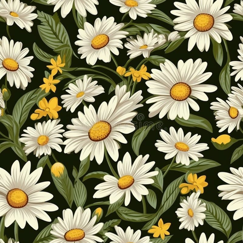 Seamless Daisy Pattern for Book Cover Design Stock Illustration ...