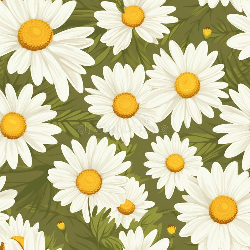 Seamless Daisy Pattern for Fabric Print Stock Illustration ...