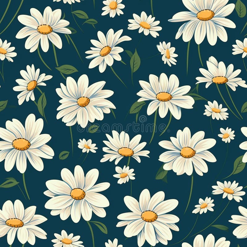 Seamless Daisy Pattern for Packaging Mockup Stock Illustration ...