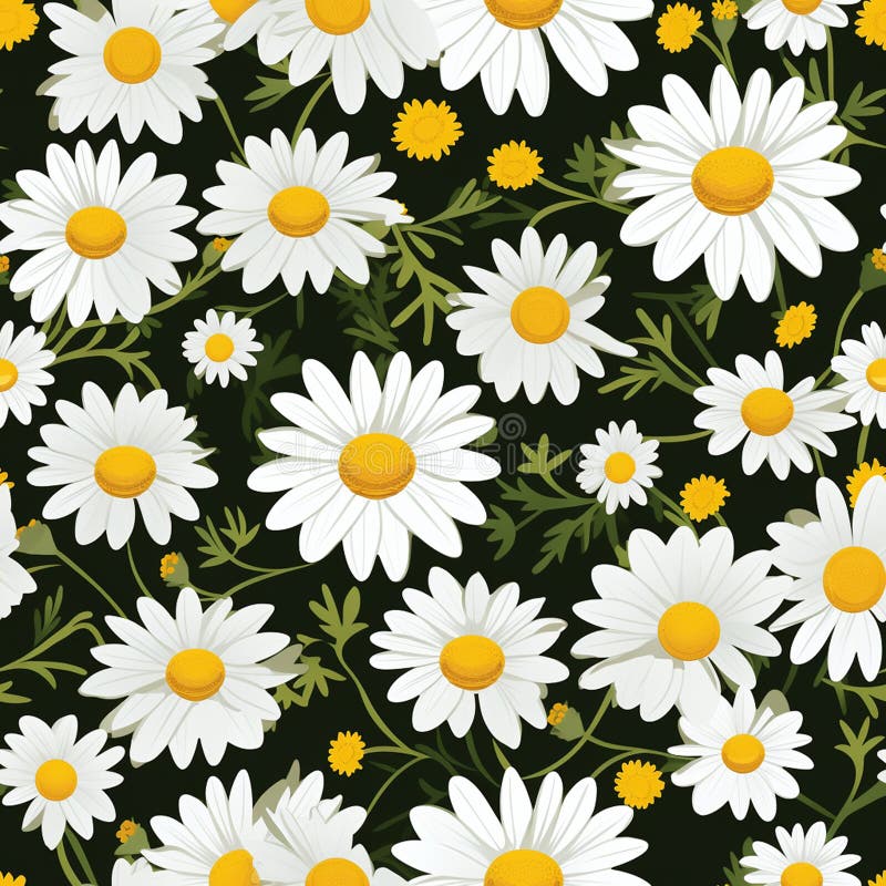 Seamless Daisy Pattern for Textile Design Stock Illustration ...
