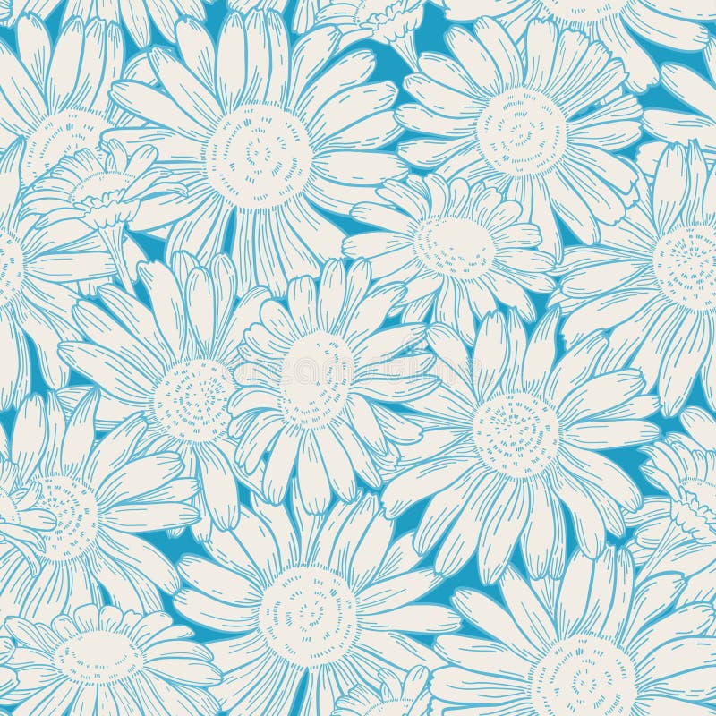Seamless daisy pattern stock vector. Illustration of flower - 67653224