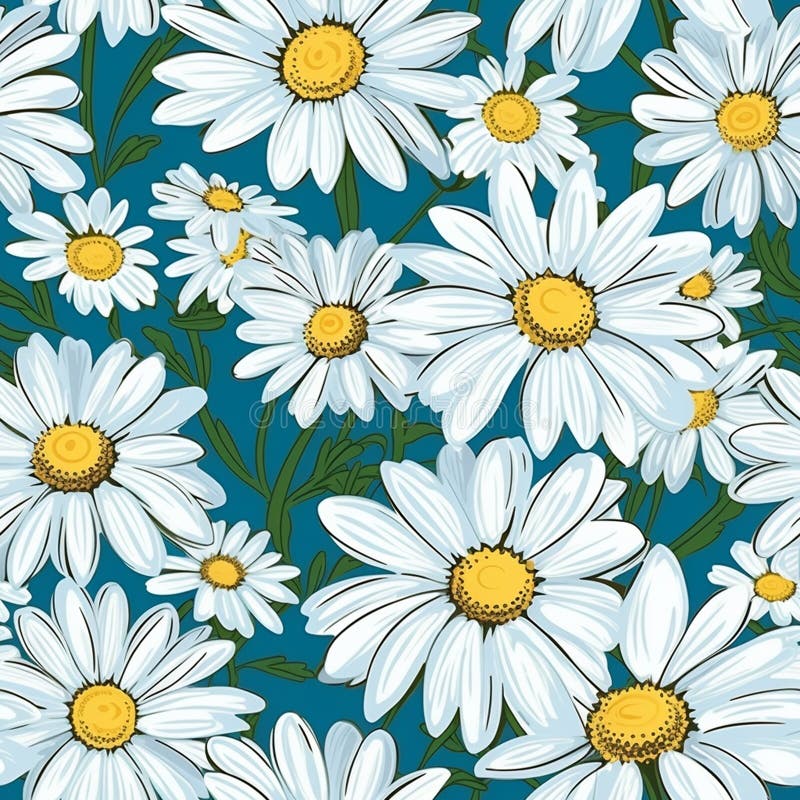 Seamless Daisy Pattern for Wallpaper Design Stock Illustration ...