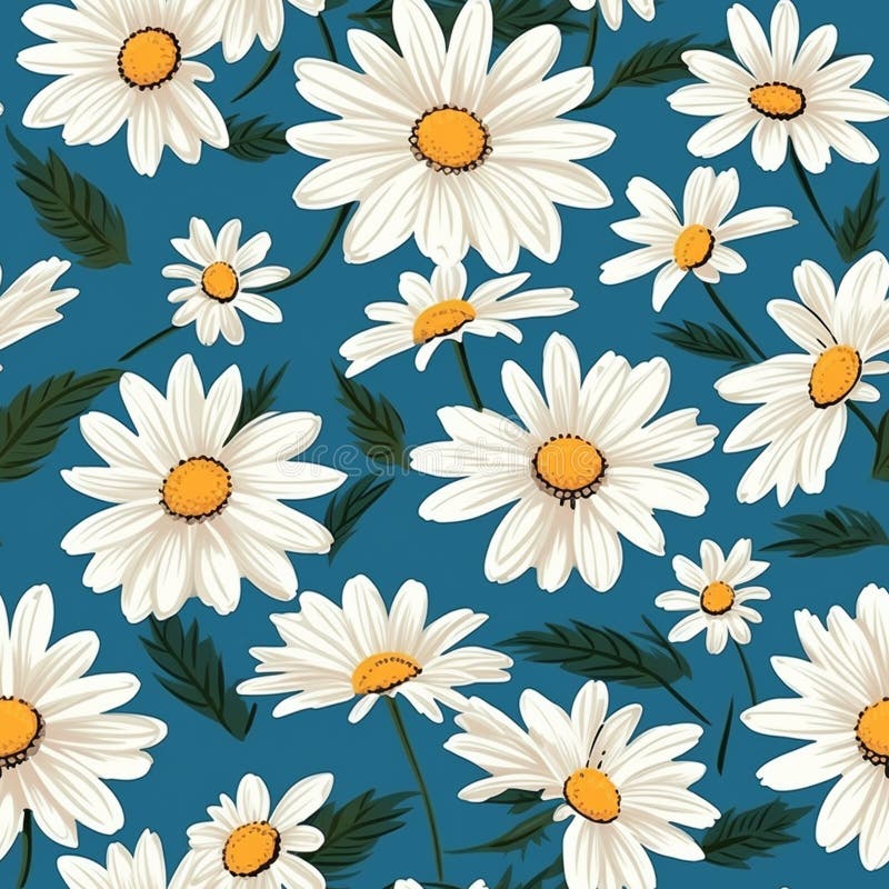 Seamless Daisy Pattern for Wallpaper Mural Stock Illustration ...