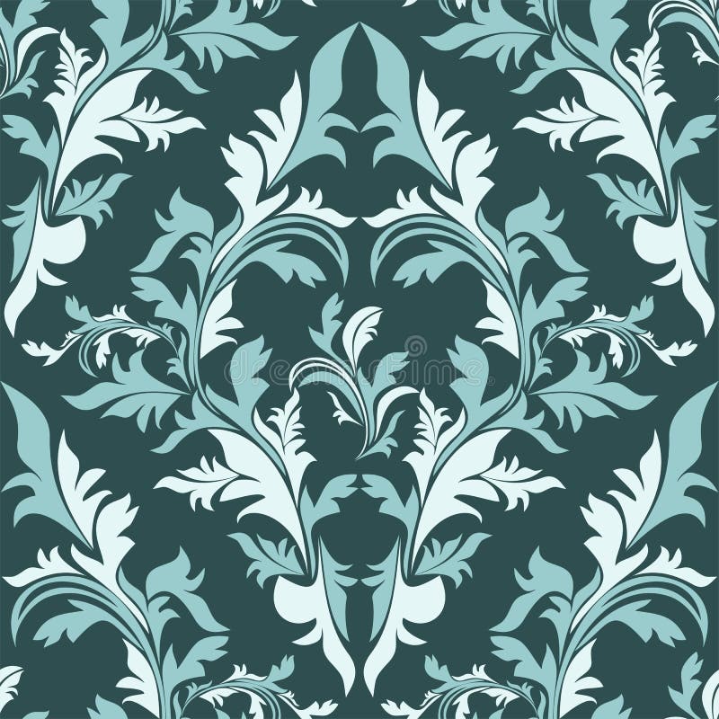 Seamless Damask Floral Ornament - Color Combination. Stock Vector ...