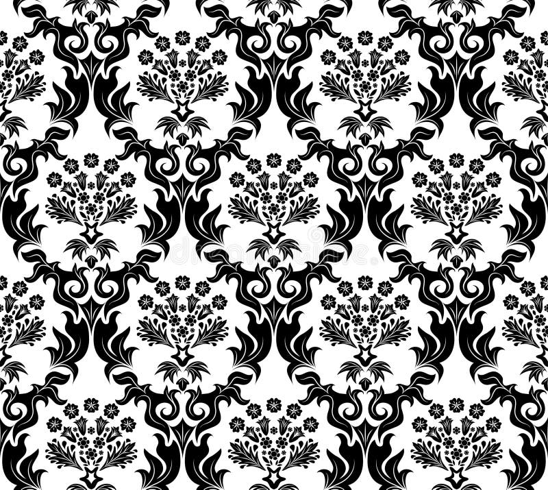 Damask Vintage Floral Seamless Pattern Background. Stock Vector ...