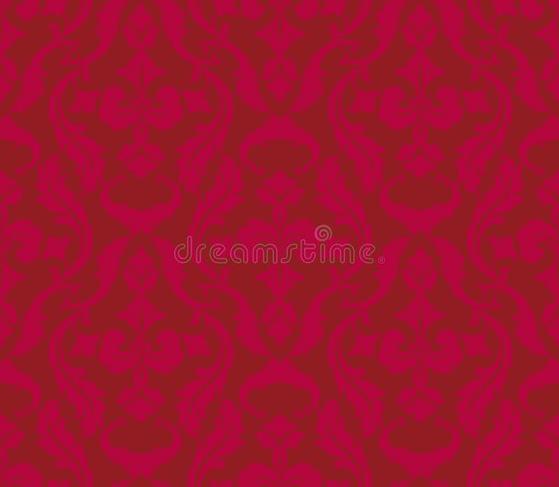 Red Damask Pattern Seamless Stock Vector - Illustration of element ...