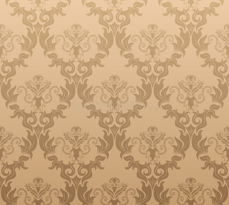 Seamless Gothic Damask Wallpaper Stock Vector - Illustration of vector ...