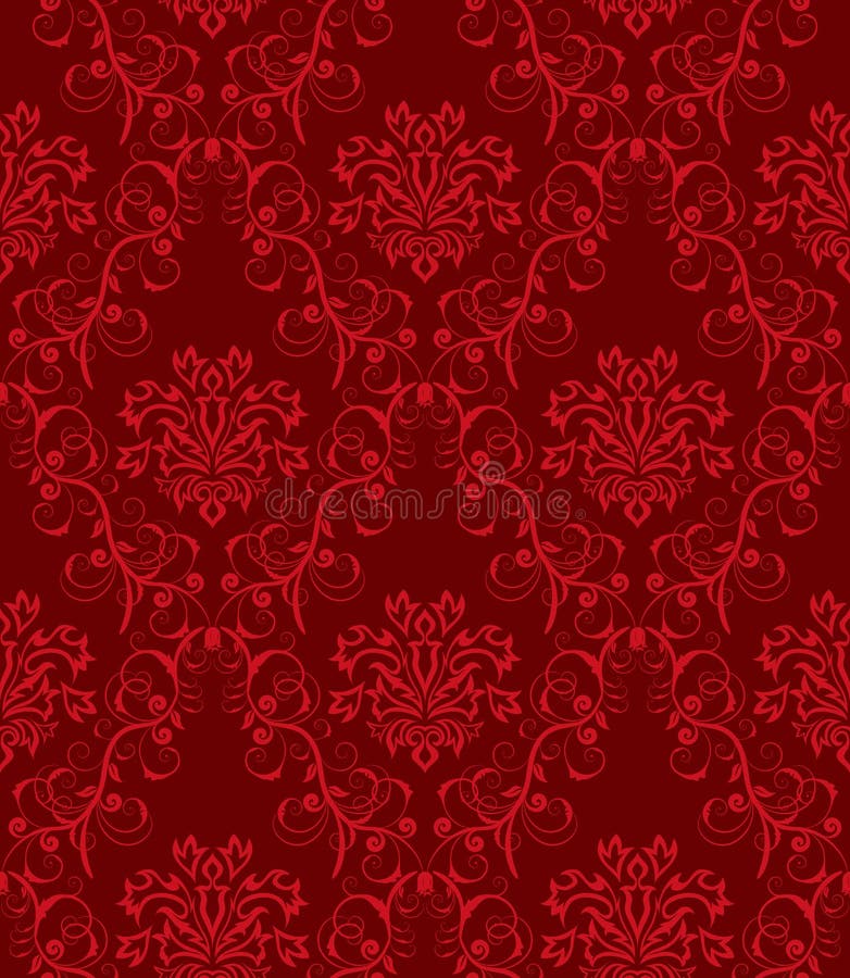 Christmas Black and Red Baroque Pattern Stock Illustration ...