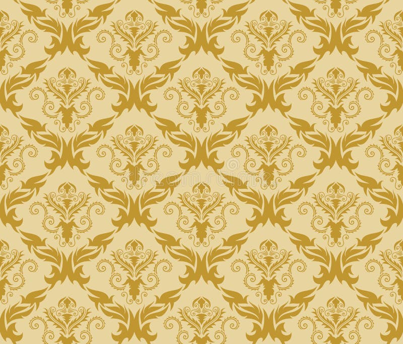Luxury Seamless Golden Floral Wallpaper Stock Vector - Illustration of ...