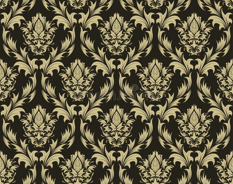 Seamless damask pattern stock vector. Illustration of outlines - 11823920