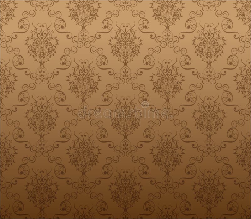Seamless damask pattern stock vector. Illustration of foliage - 12136454