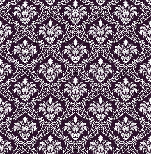 Seamless damask pattern stock vector. Illustration of outlines - 12237225