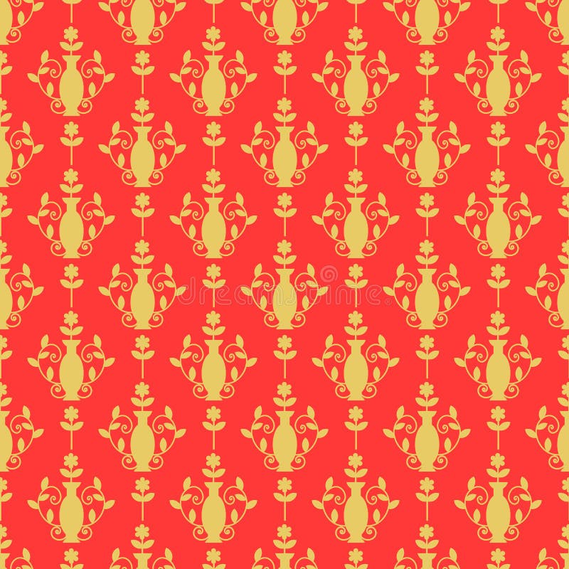 Seamless damask pattern stock illustration. Illustration of flowers ...