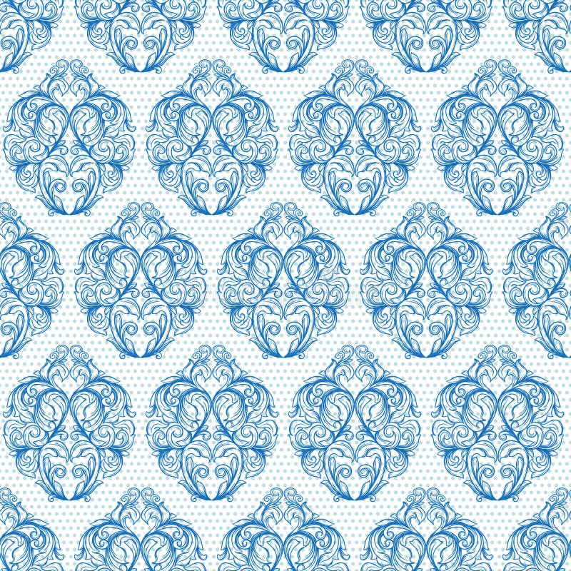 Damask Vector Classic Pattern. Seamless Vintage Background Stock Vector - Illustration of ...