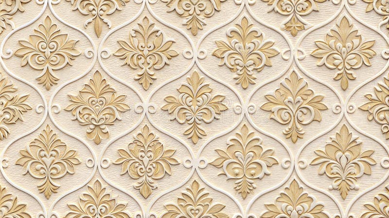 Seamless Damask Pattern.Classic Wall Embossed Wallpaper for Printing on ...