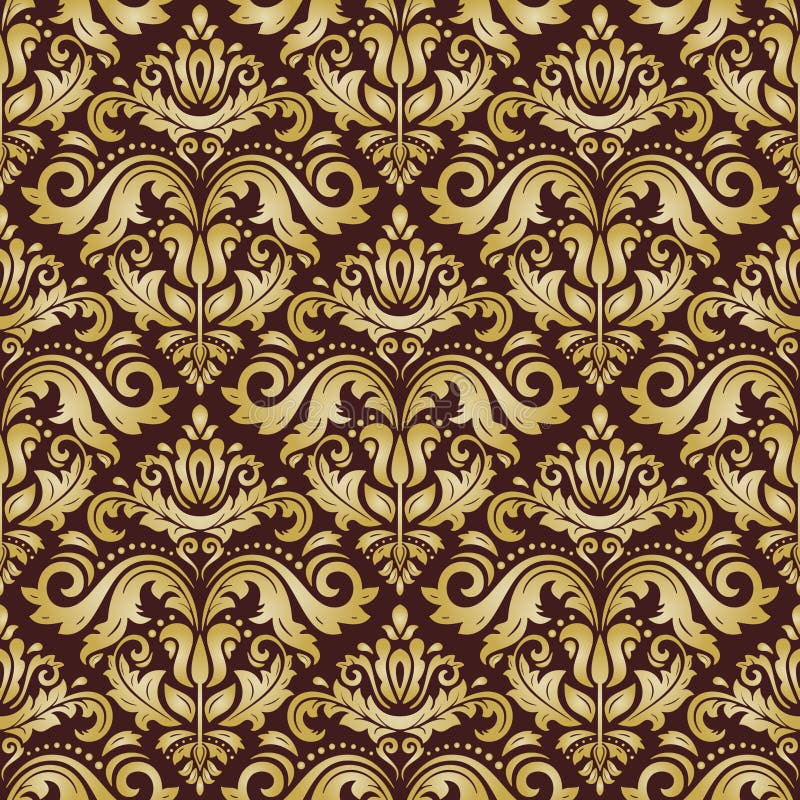 Seamless Damask Pattern stock illustration. Illustration of ornament ...