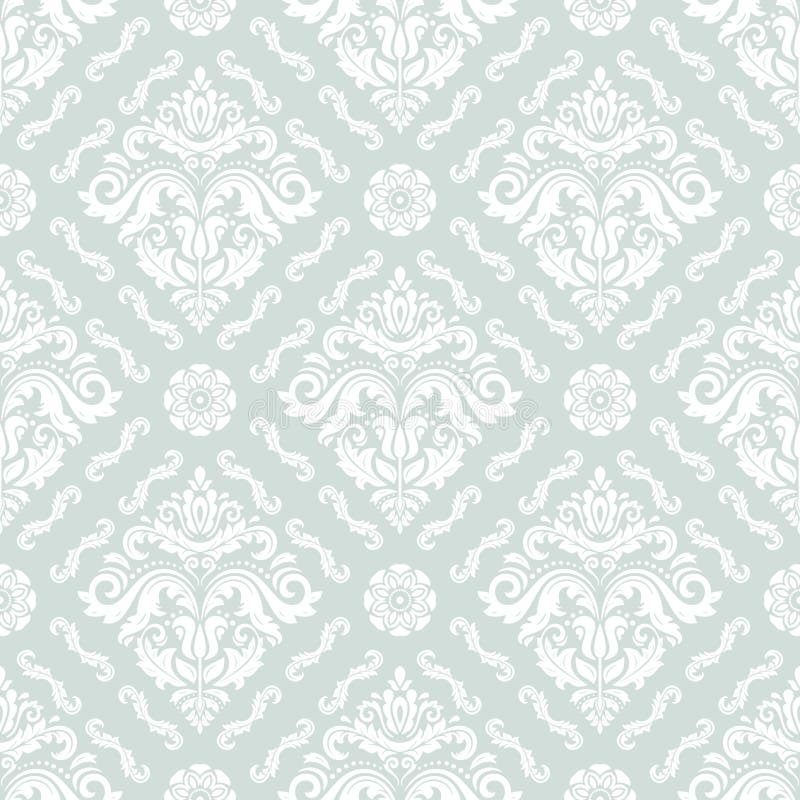 Seamless Damask Pattern stock illustration. Illustration of fashioned ...