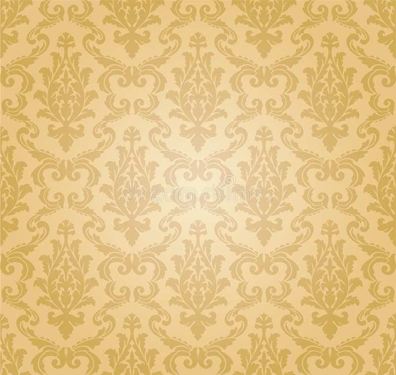 Luxury Seamless Golden Floral Wallpaper Stock Vector - Illustration of ...