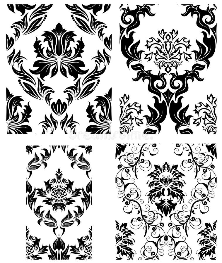 Damask Patterns Stock Illustrations – 16,085 Damask Patterns Stock ...